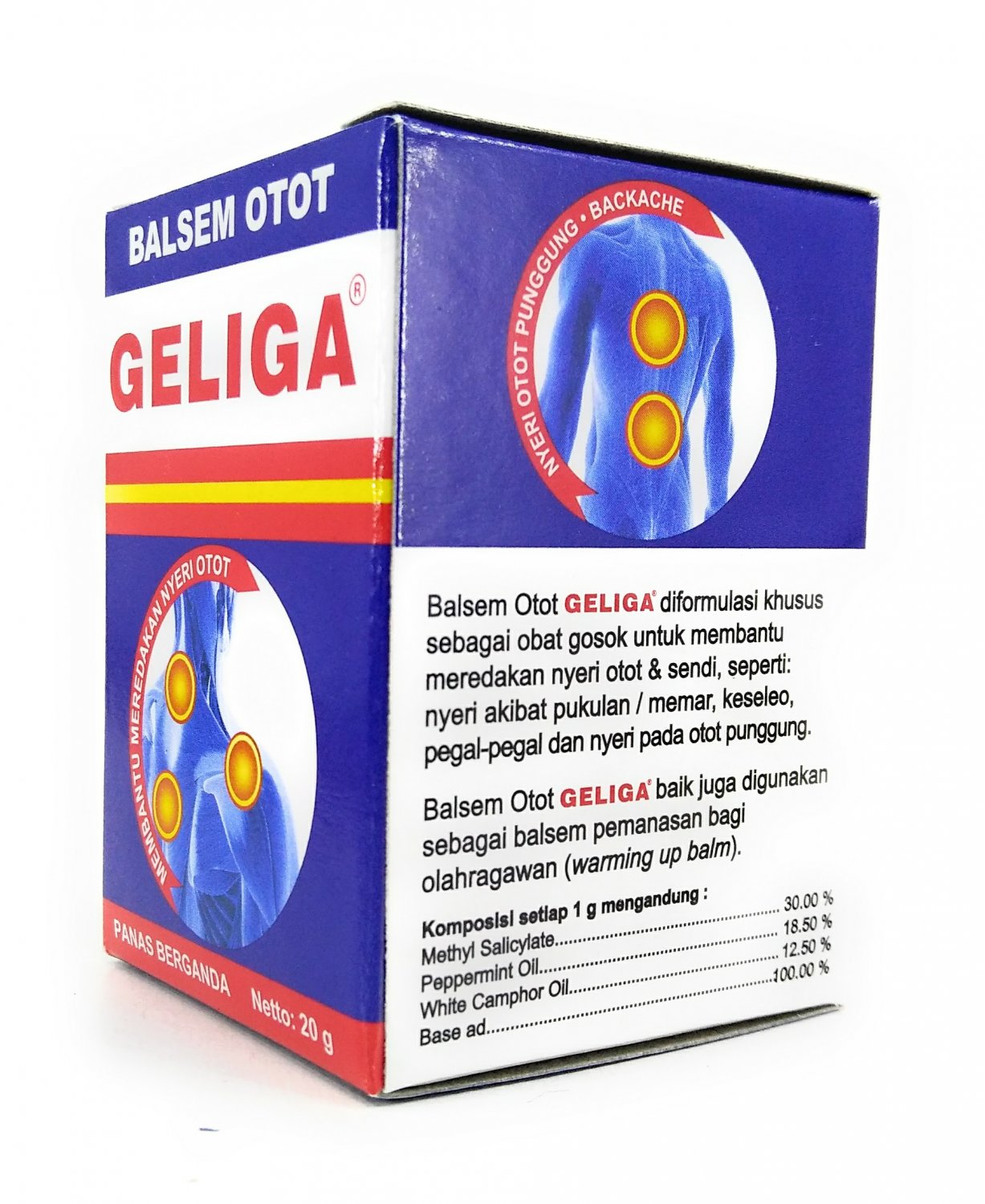 Geliga Muscular Balm Repeated Heat, 20 Gram (pack of 2)