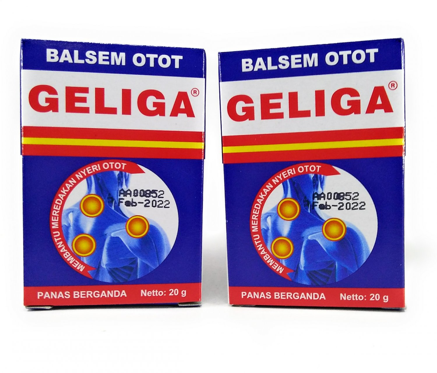Geliga Muscular Balm Repeated Heat, 20 Gram (pack of 2)