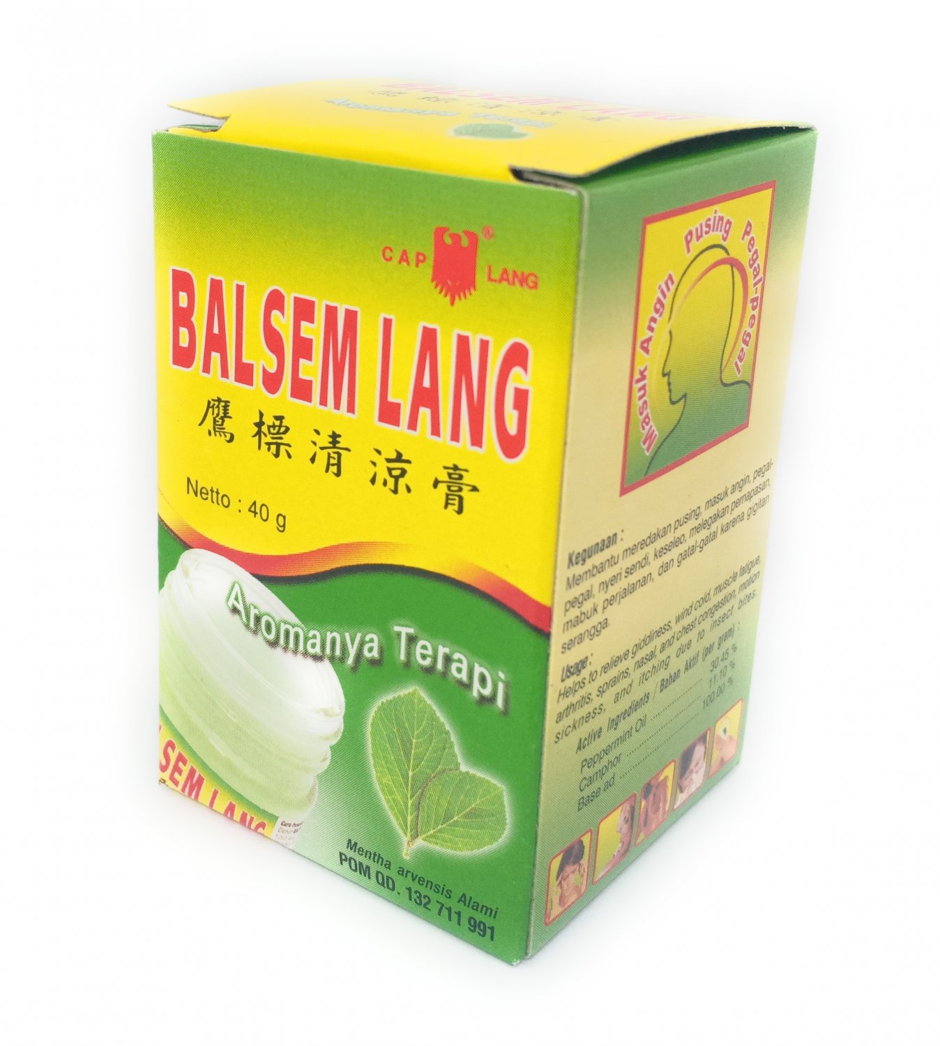Balsem Lang Eagle Brand Green Balm, 40 Gram (Pack of 4)