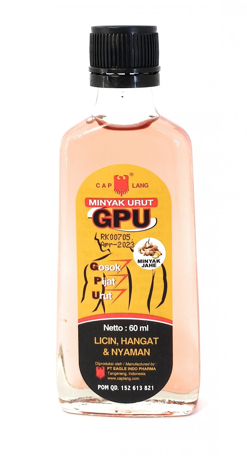 Cap Lang (Eagle Brand) GPU Liniment Oil (with Ginger), 60 Ml (Pack of 3)
