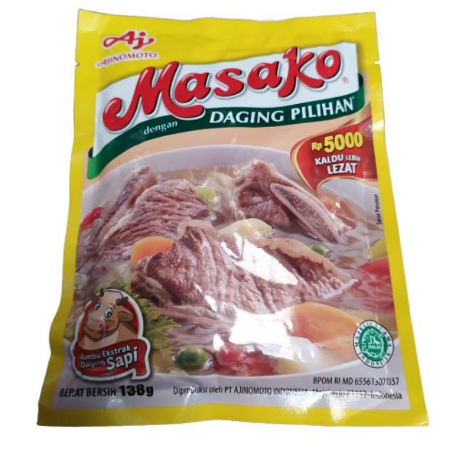 Masako Penyedap Rasa Sapi (Beef Flavoring), 130 Gram (Pack of 3)