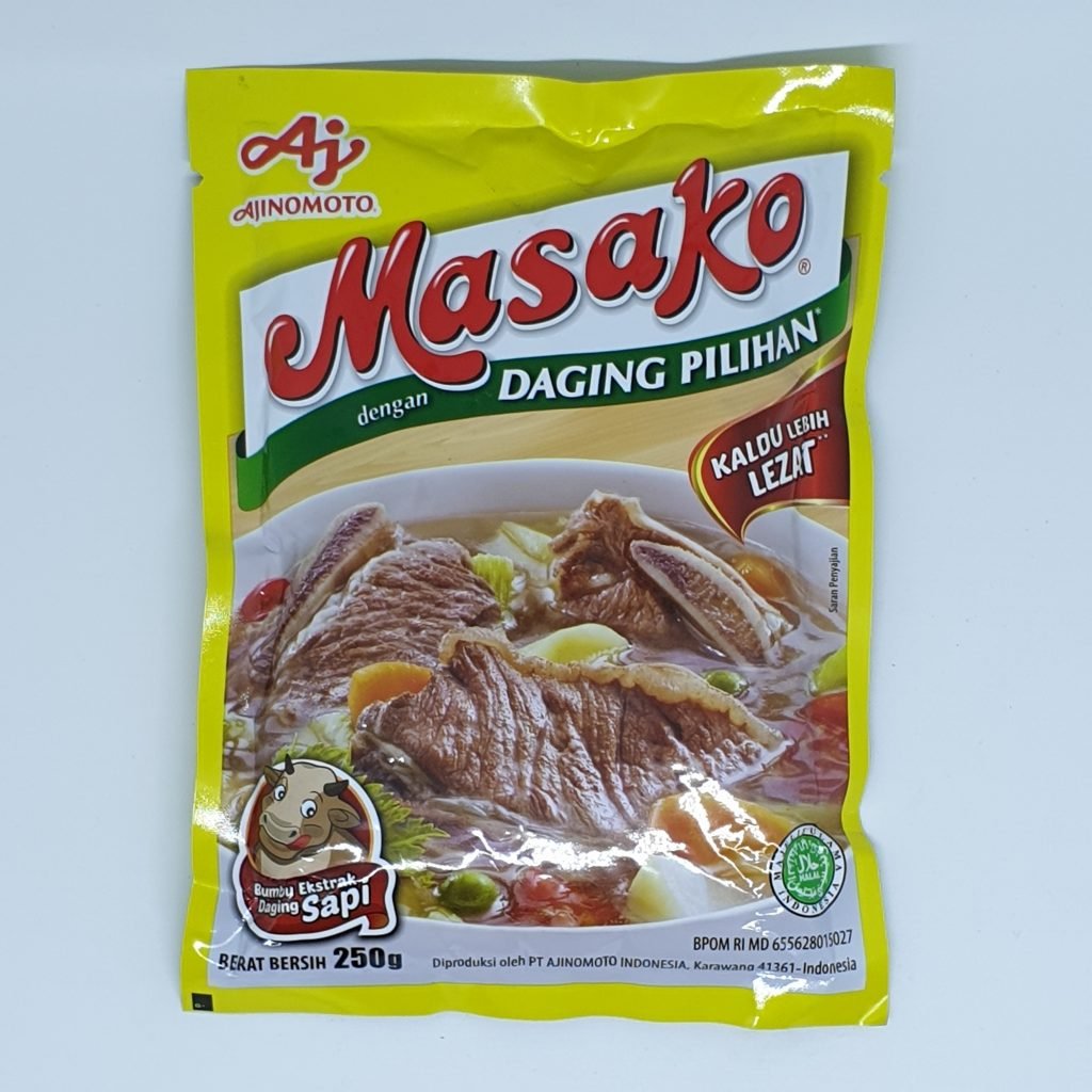 Masako Penyedap Rasa Sapi (Beef Flavoring), 250 Gram (Pack of 8)