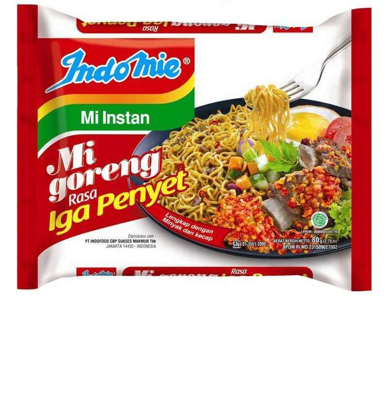 Indomie Mi Instant Fried Ribs Penyet, 80gram (Pack of 5)