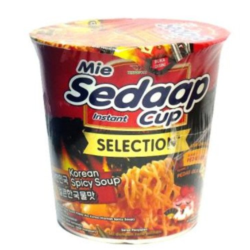 Sedaap Cup Mie Instant Korean Spicy Soup, 75gram (Pack of 10)