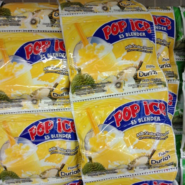 Pop Ice Durian Flavor, 250gram (10 sachets @25gram) - Pack of 4