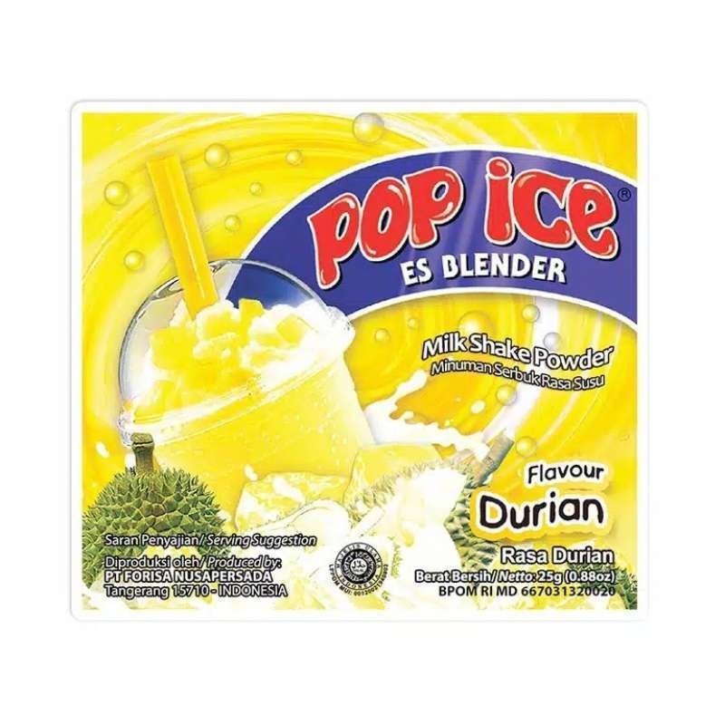 Pop Ice Durian Flavor, 250gram (10 sachets @25gram) - Pack of 4