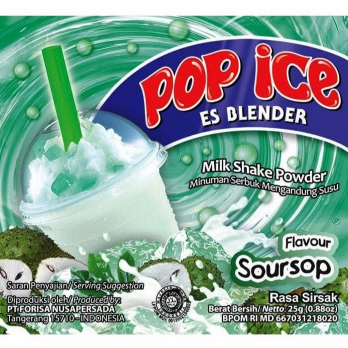 Pop Ice Soursop Flavor, 250gram (10 sachets @25gram) - Pack of 4