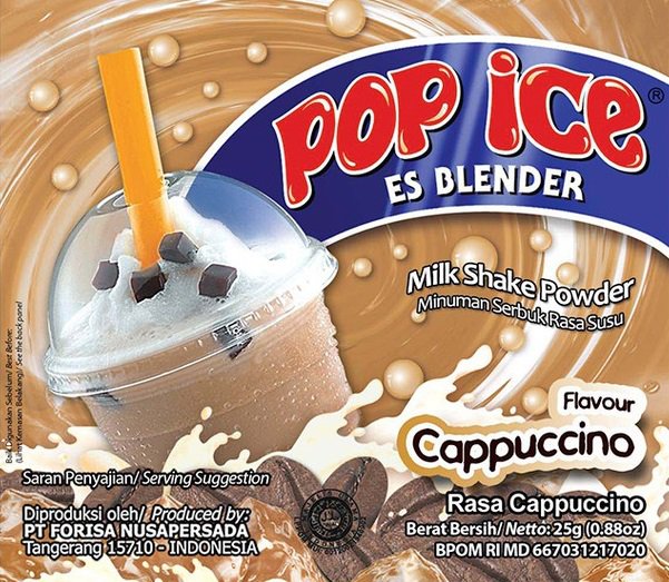 Pop Ice Cappuccino Flavor, 250gram (10 sachets @25gram) - Pack of 2