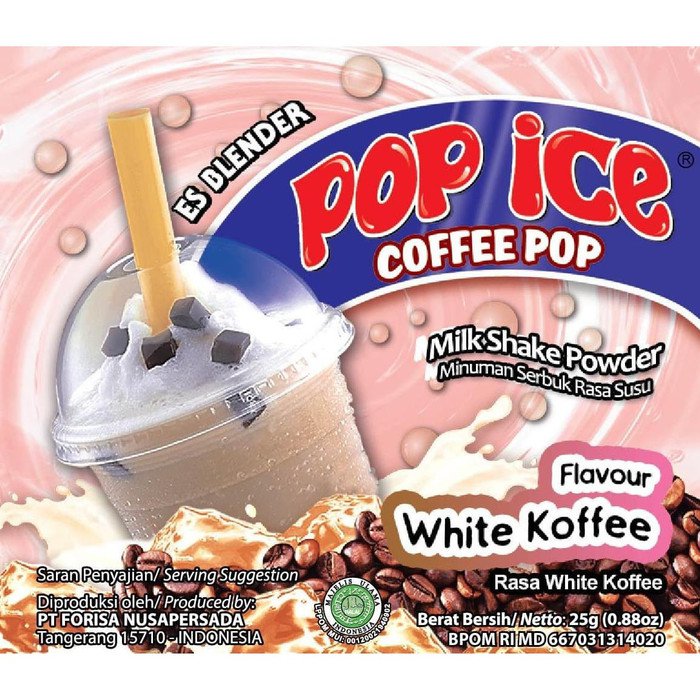Pop Ice Flavor White Coffee, 250gram (10 sachets @ 25gram) - Pack of 4
