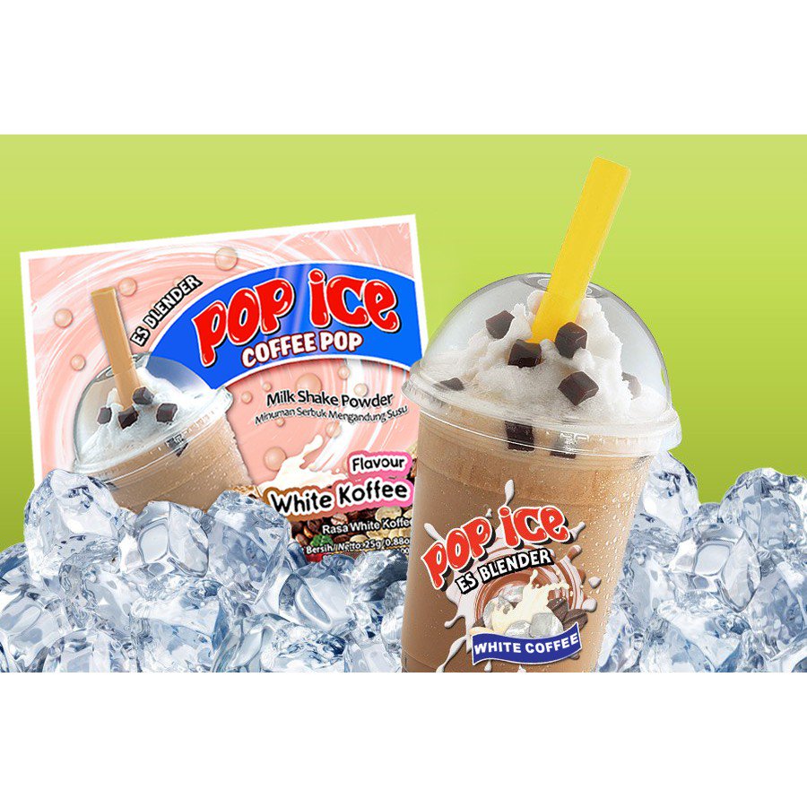 Pop Ice Flavor White Coffee, 250gram (10 sachets @ 25gram) - Pack of 4