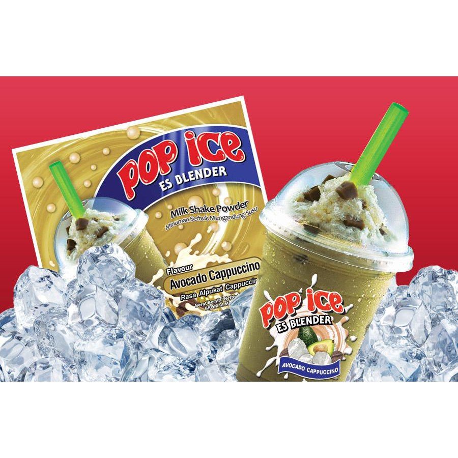 Pop Ice Avocado Cappuccino Flavor, 250gram (10 sachets @25gram) - Pack of 2