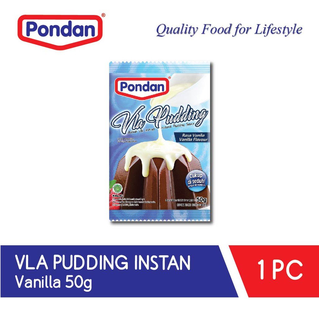 Pondan Vla Instant Vanilla 50g -Pack of 4