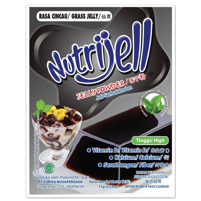 Nutrijell Jelly Powder Flavor Cincau, 15gr (Pack of 9)