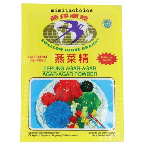 Swallow Globe Flour Agar-Agar Powder Plain Flavor, 7gram (Pack of 6)