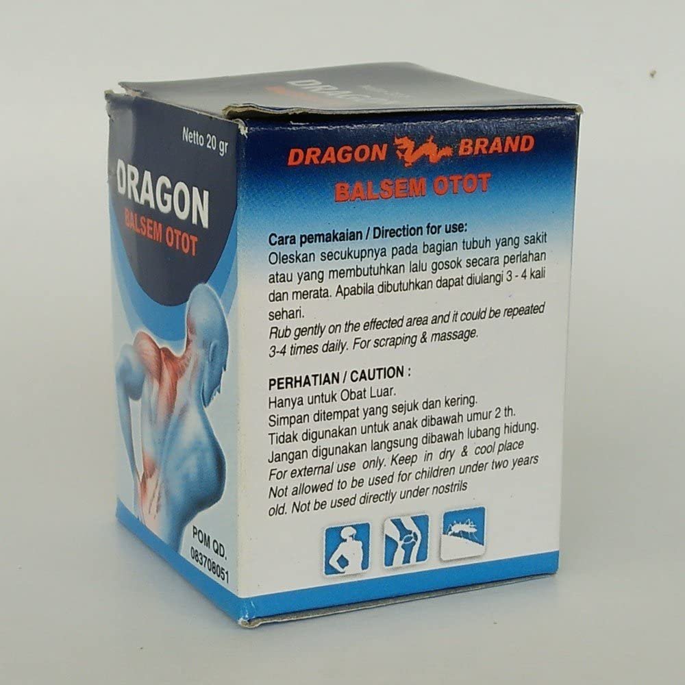 Dragon Balsem Otot - Muscular Balm, 20 Gram (Pack of 3)