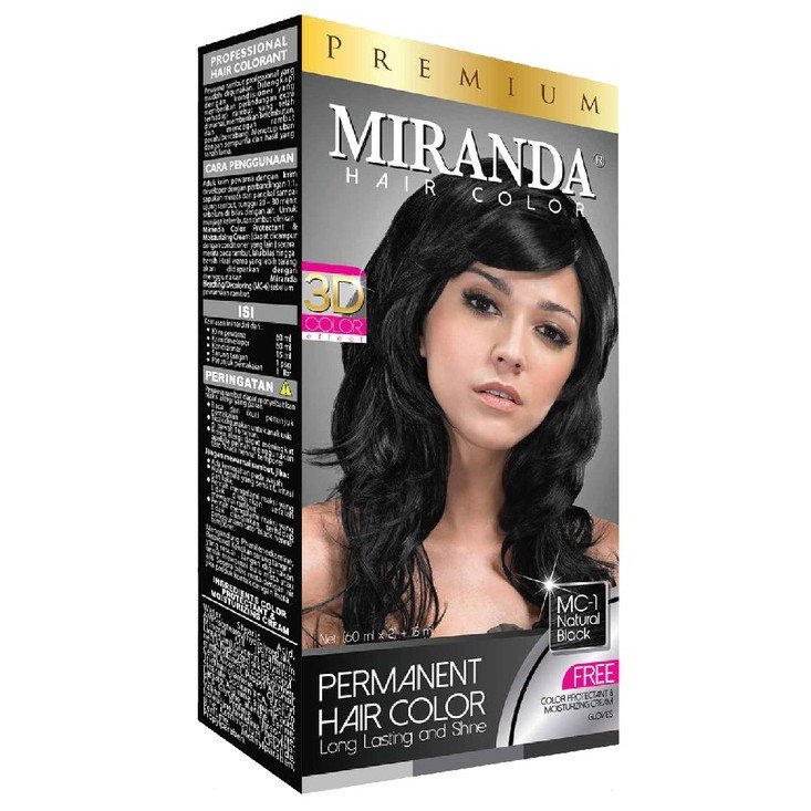 Miranda Hair Color Natural Black MC-1 (30ml + 30gr)