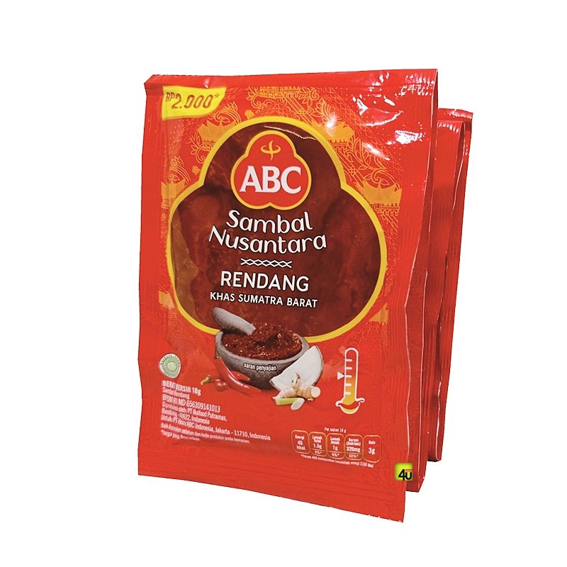 ABC Sambal Nusantara Rendang Sachet (@18 gr - 10 ct) - Pack of 2
