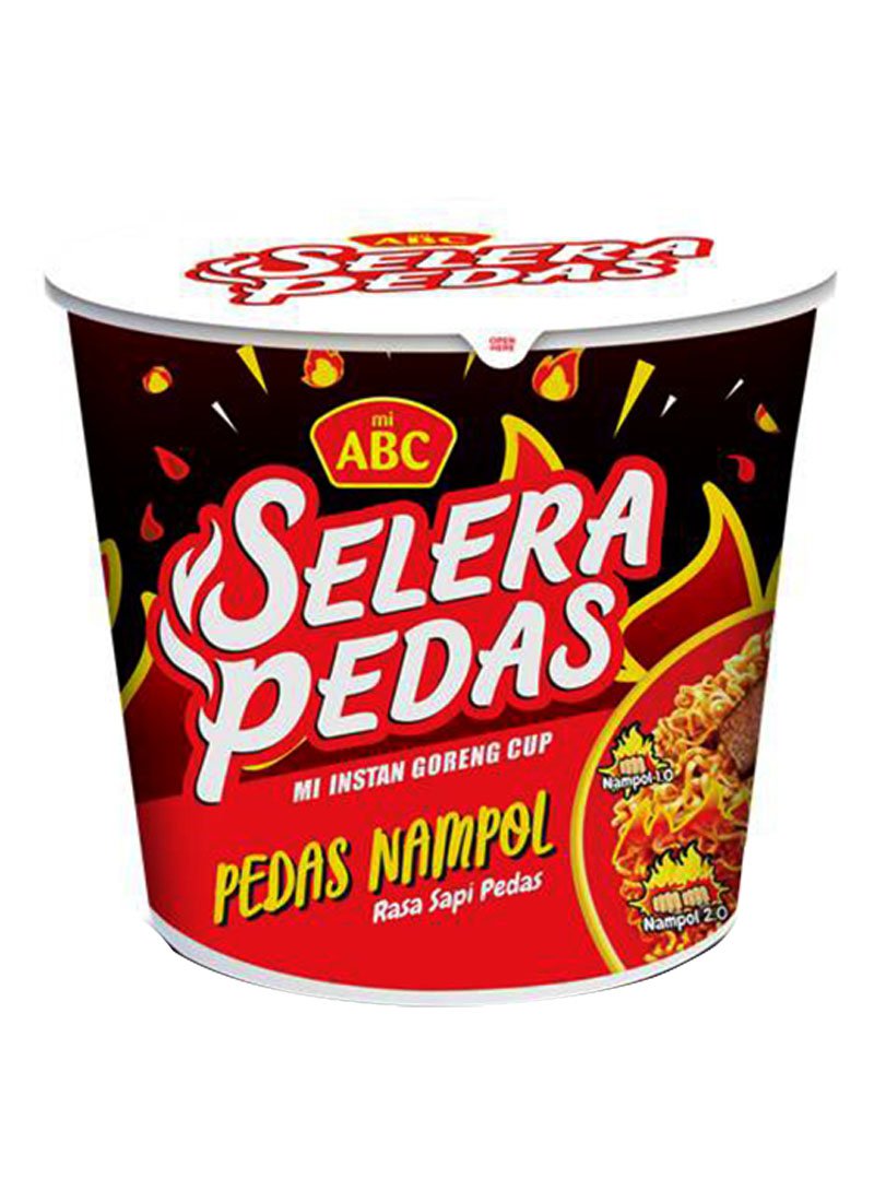 Abc Mie Goreng Selera Pedas Nampol Sapi Pedas(Spicy beef), 80G -Pack of 4