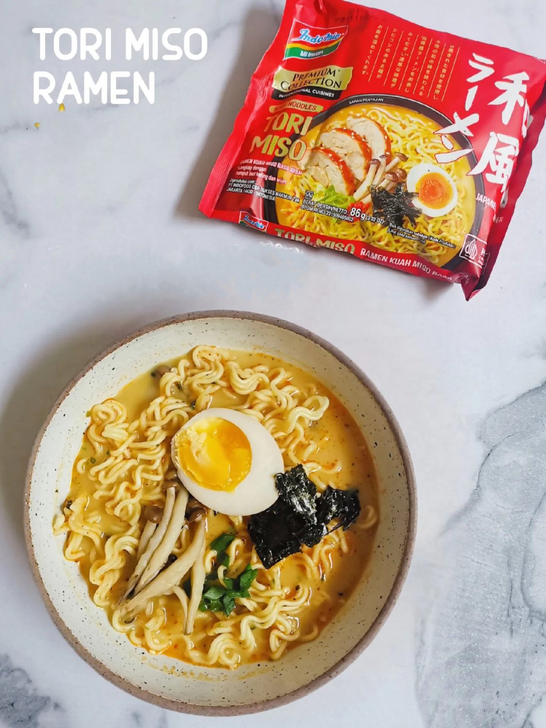 Indomie Mie Instant Premium Japanese Tori Miso Ramen 86G - Pack of 8