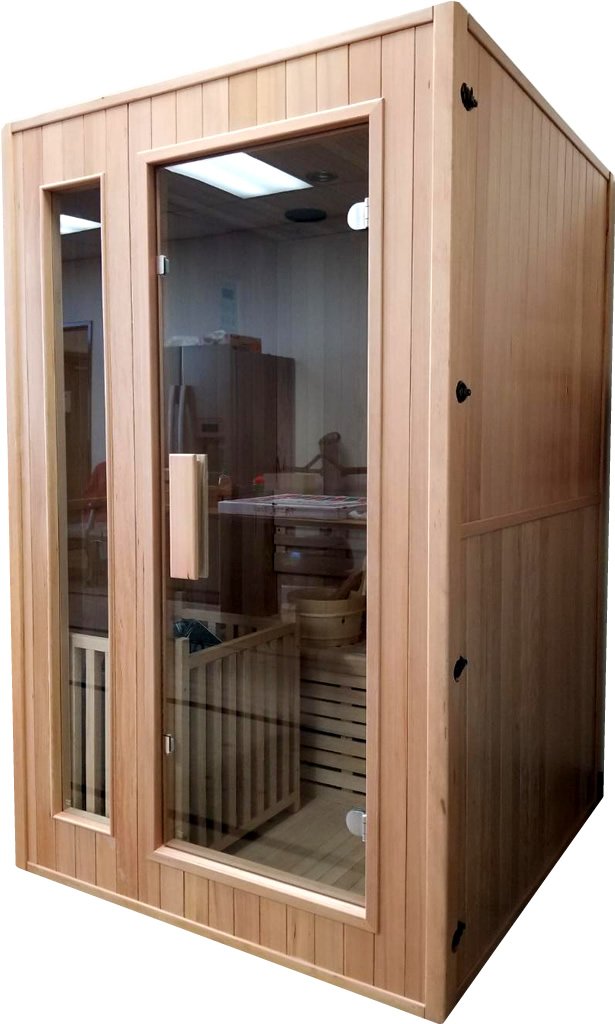 One / Two Person Canadian Hemlock Traditional Wet / Dry Steam Sauna SPA ...