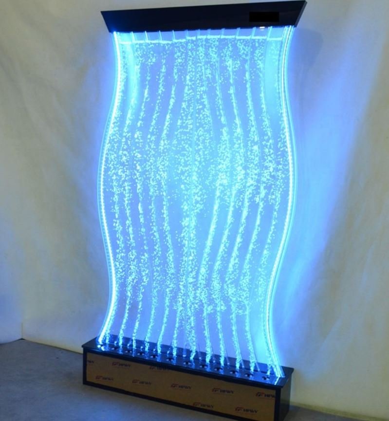 New 6' Tall x 40" Wide Indoor LED Bubble Wall Panel Water Fountain RGB ...