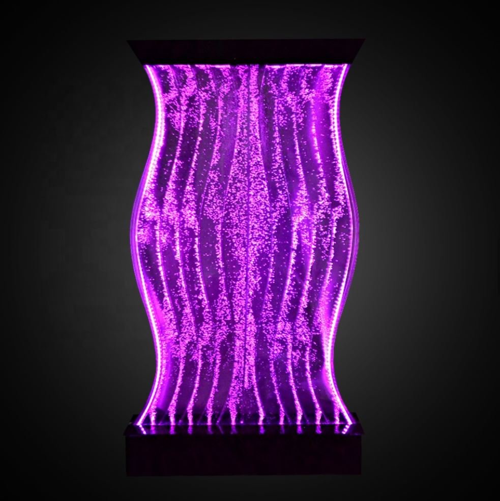 New 6' Tall x 40" Wide Indoor LED Bubble Wall Panel Water Fountain RGB ...