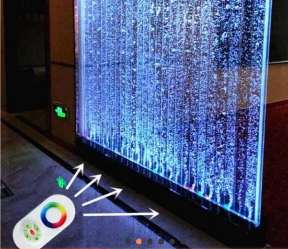 New 6' Tall x 40" Wide Indoor LED Bubble Wall Panel Water Fountain RGB ...