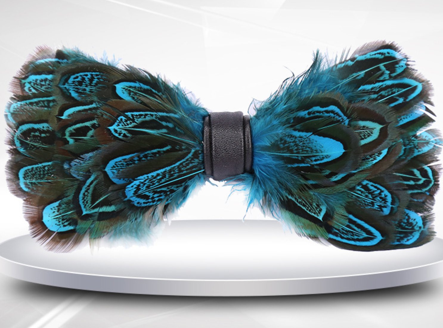 Bridal Party Wedding Men Pre Tied Vintage Bow Tie Neck Red Feather Tie