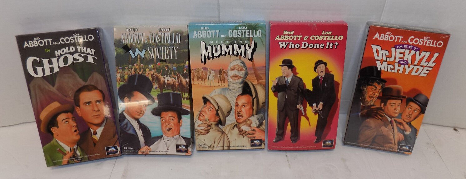Abbott And Costello VHS Lot Of 5 3 Sealed 2 Opened Dr. Jekyll Mr. Hyde ...