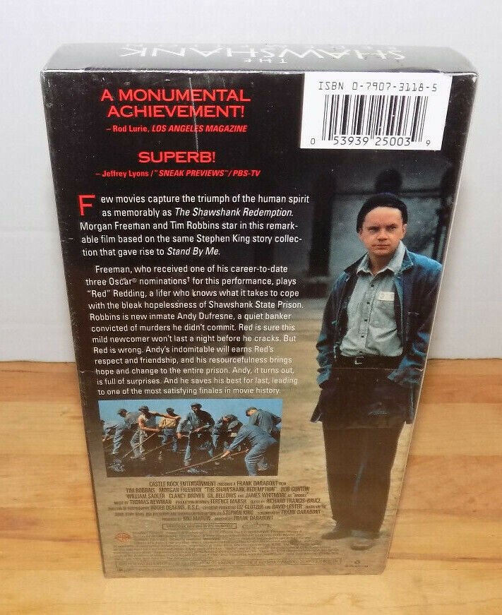 The Shawshank Redemption 1994 VHS Tape New Sealed