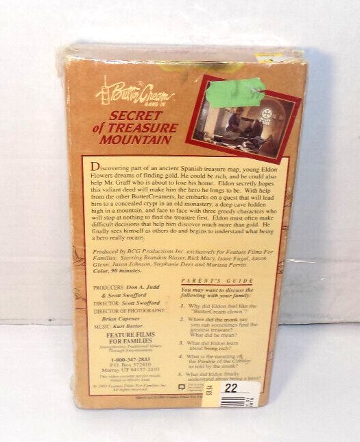 The Buttercream Gang VHS Secret Of Treasure Mountain 1993 Sealed