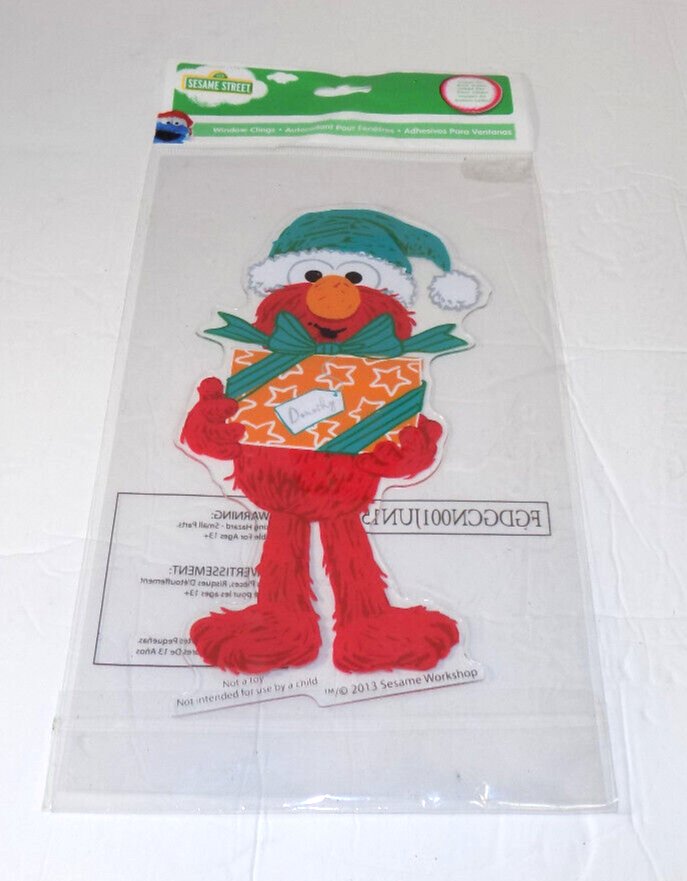 Sesame Street ELMO 8”X 4” CHRISTMAS Reusable Window Cling Sticker ...