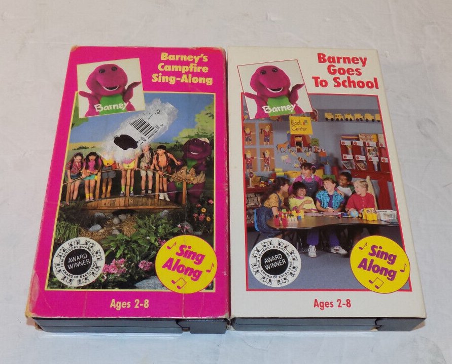 Lot Of 2 Barney VHS Tapes Barney Goes To School And Barney's Campfire ...