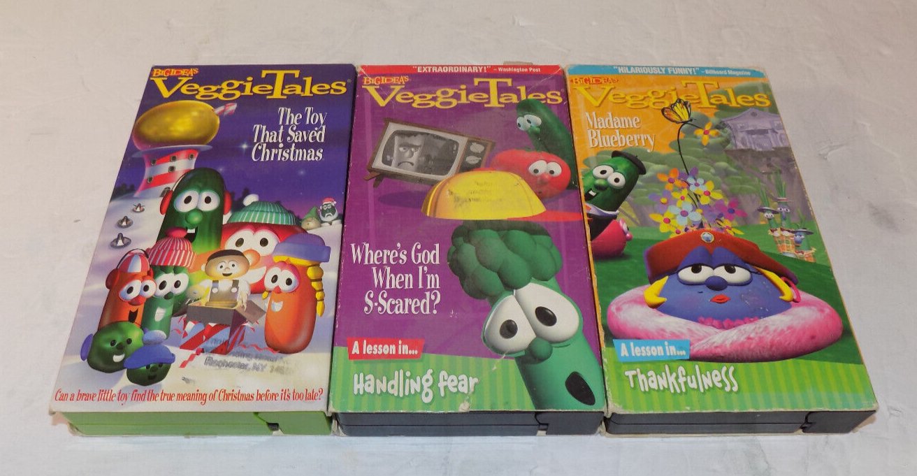 Lot Of 3 Veggie Tales VHS Tapes Madame Blueberry Lyrick Studios