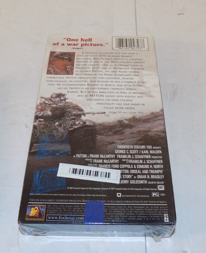 PATTON Movie VHS Tape Starring George C. Scott And Karl Malden NEW Sealed