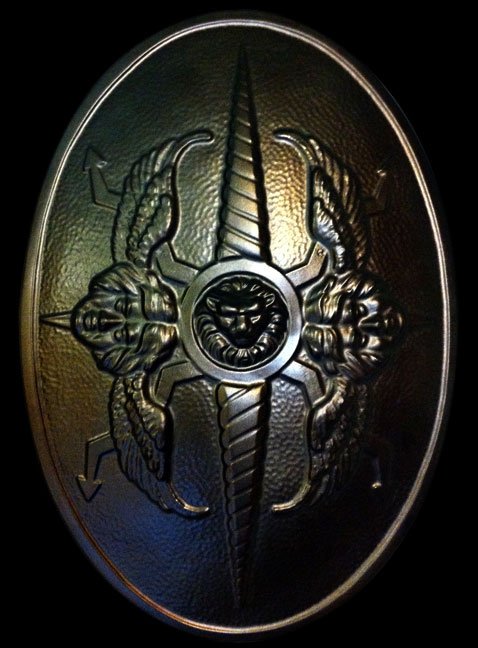 Roman Shield in Bronze finish sculpture