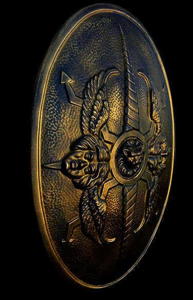 Roman Shield in Dark Bronze finish sculpture