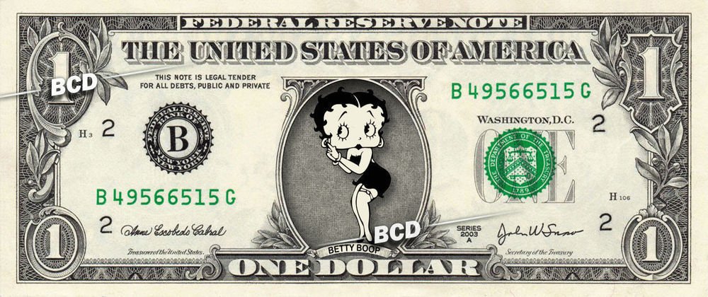 BETTY BOOP on REAL Dollar Bill Cash Money Collectible Memorabilia ...