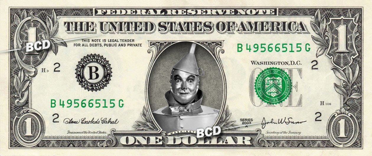 WIZARD OF OZ 9-set Dollar Bill Collection - Made with Real Money Cash