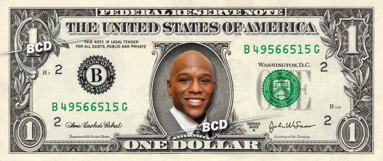 FLOYD MAYWEATHER on REAL Dollar Bill - Cash Money Bank Note Currency Dinero