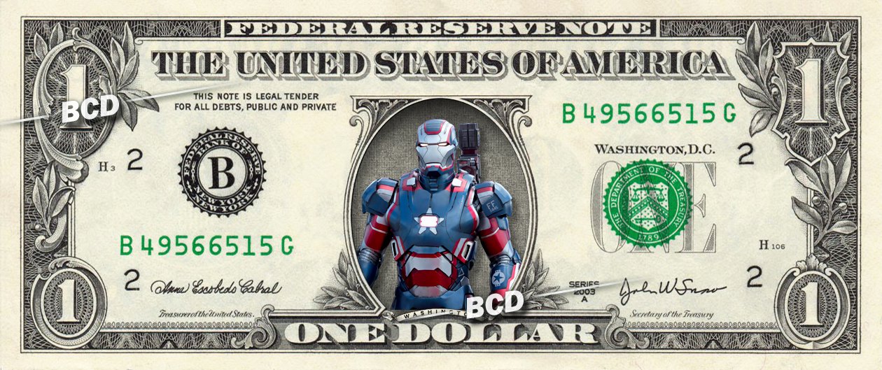 IRON MAN Patriot Marvel on REAL Dollar Bill Cash Money Bank Note ...