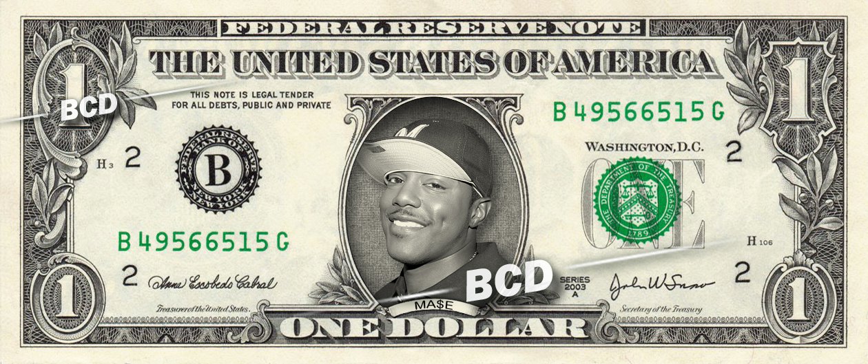 MASE Rapper on REAL Dollar Bill Cash Money Bank Note Currency Dinero ...
