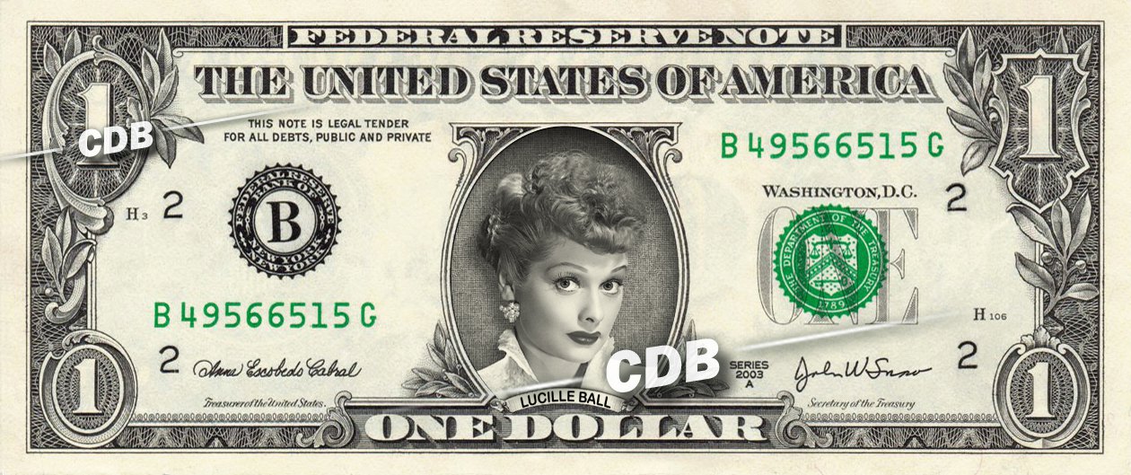 LUCILLE BALL on REAL Dollar Bill I Love Lucy Cash Money Memorabilia ...