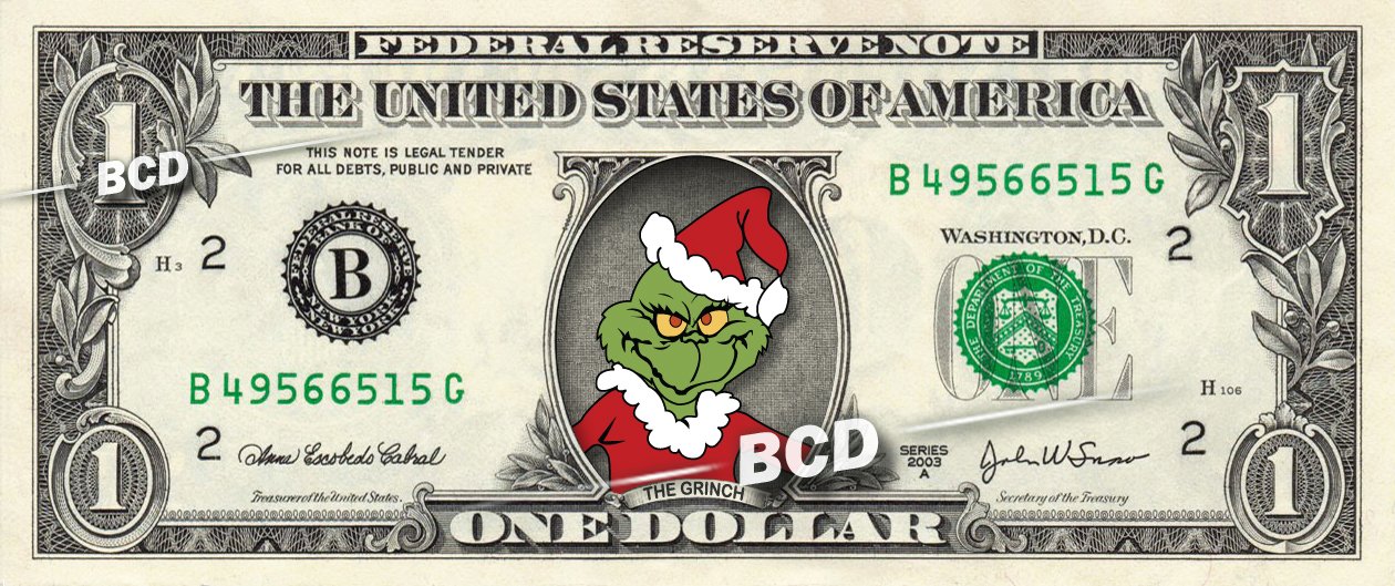 GRINCH Christmas - REAL Dollar Bill Cash Money Collectible Memorabilia ...