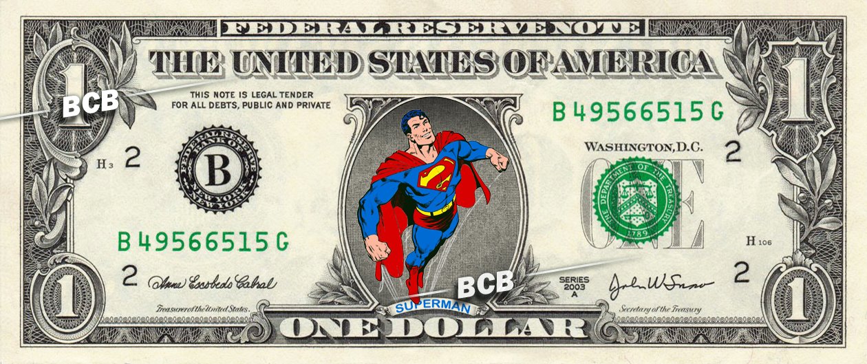 SUPERMAN on a REAL Dollar Bill DC Comic Cash Money Collectible ...