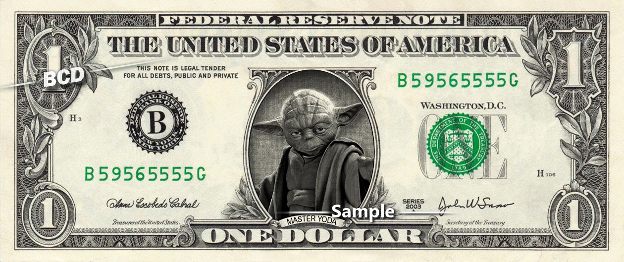 YODA - Real Dollar Bill Star Wars Disney Cash Money Collectible ...