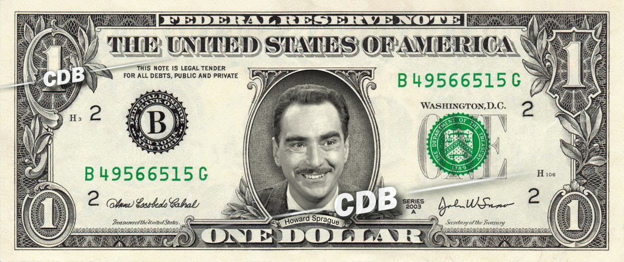 HOWARD SPRAGUE Andy Griffith Jack Dodson - Real Dollar Bill Cash Money ...
