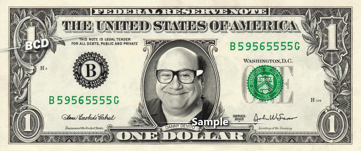 DANNY DEVITO on a REAL Dollar Bill Cash Money Collectible Memorabilia ...