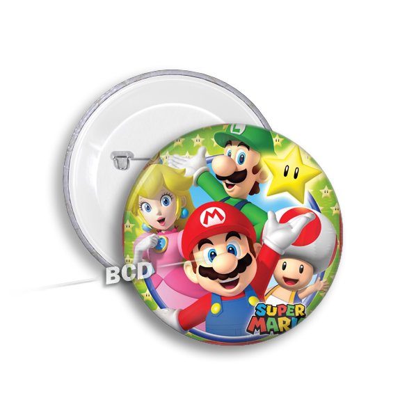 Mario Bros Brothers BUTTON Pin Pinback Buttons Badge Gift