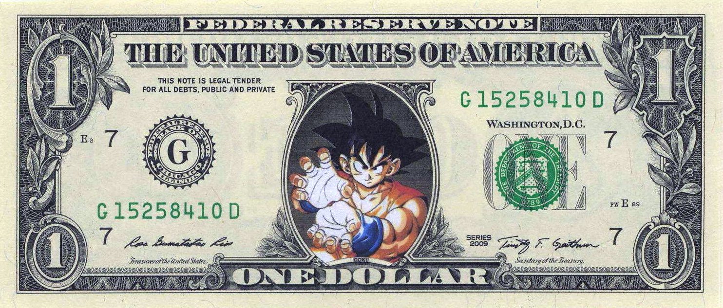 Dragon Ball Z GOKU Real Dollar Bill Cash Money Collectible Memorabilia ...